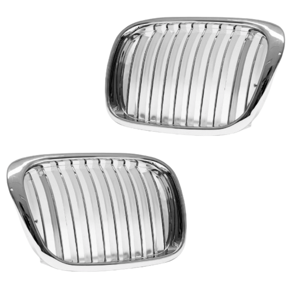 2x Grill Kühlergrill Grill Set Chrom passend für BMW 5er E39 + M-Paket ...